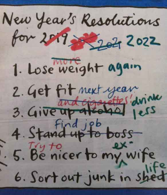 50 Funny New Year Resolutions to Kickstart the New Year